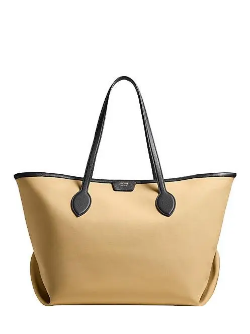 Khaite Amalia Medium Canvas Tote Bag - Black / Honey