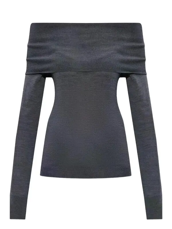 Stella McCartney Off-the-shoulder Long Sleeve Sweater - Grey