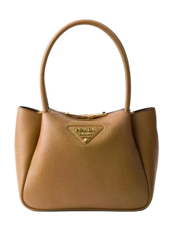 Prada Small Leather Tote - Brown