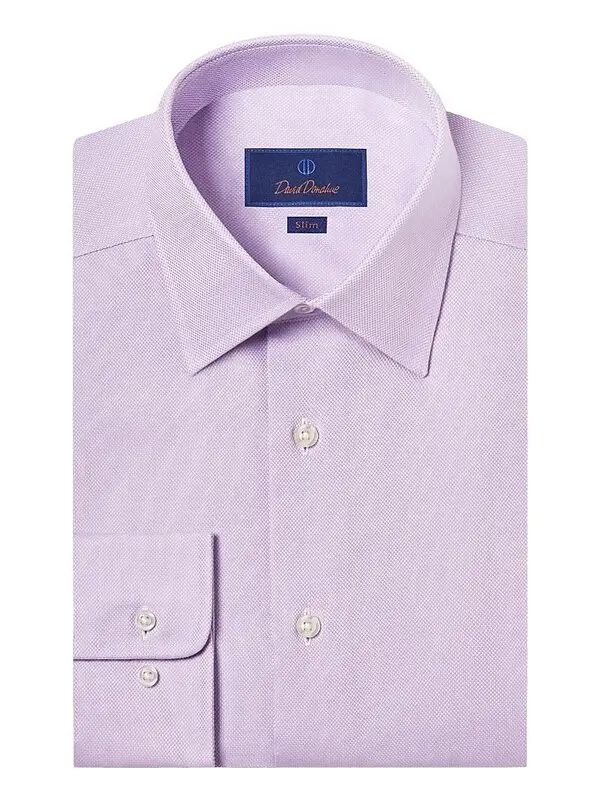 David Donahue Slim Fit Royal Oxford Dress Shirt - Lilac
