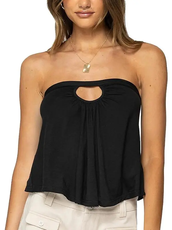 EDIKTED Vera Keyhole Backless Top - Black
