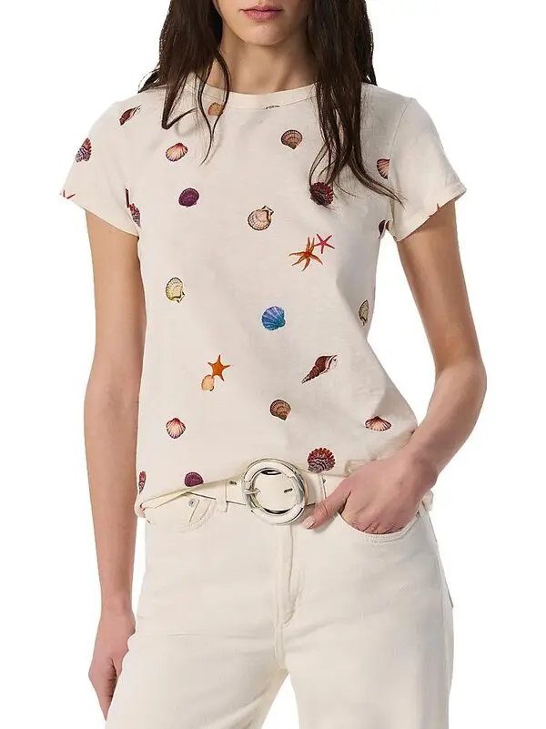 Rag & Bone All Over Seashell Tee - Ivory Multi