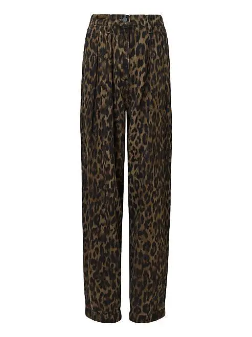 ALLSAINTS Becca Leopard-print Denim Trousers - Leopard Brown