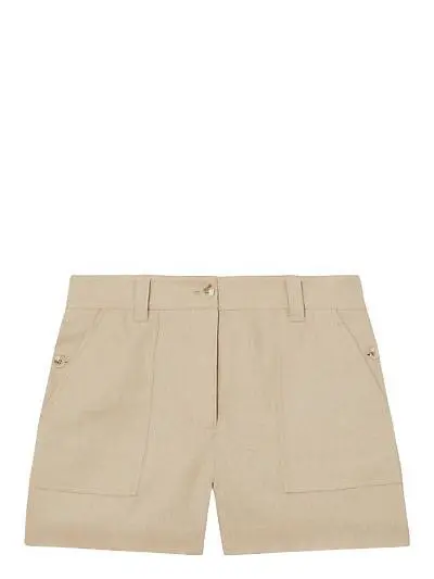 REISS Wide-leg Linen Shorts - Neutral