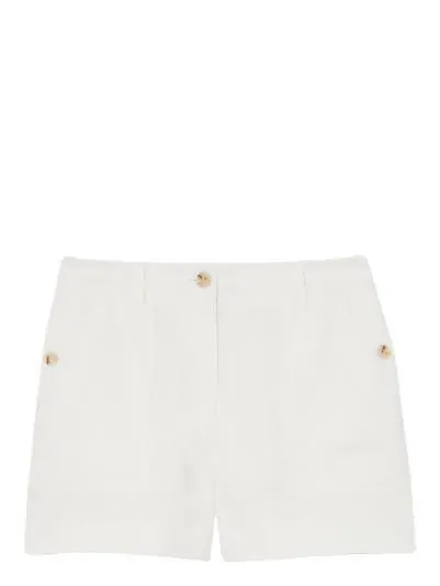 REISS Ashby Wide-leg Linen Shorts - White