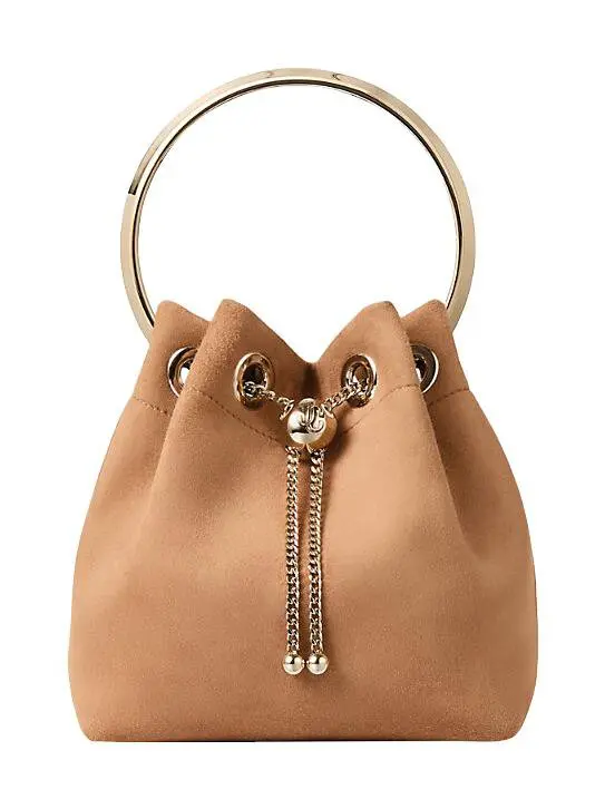 JIMMY CHOO Bon Bon Top-handle Bucket Bag - Toffee/light Gold