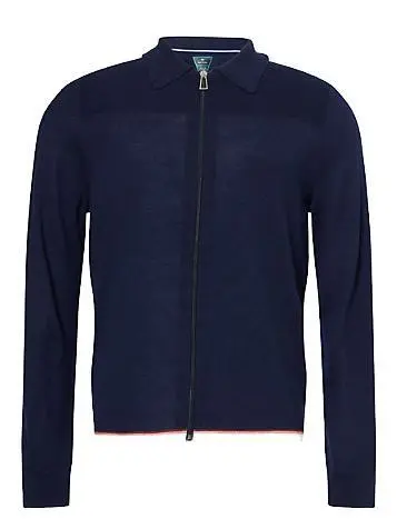 Paul Smith Collared Wool-knit Cardigan - Very Dark Navy