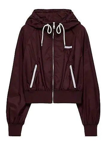 Prada Hooded Re-nylon Blouson Jacket - Burgundy