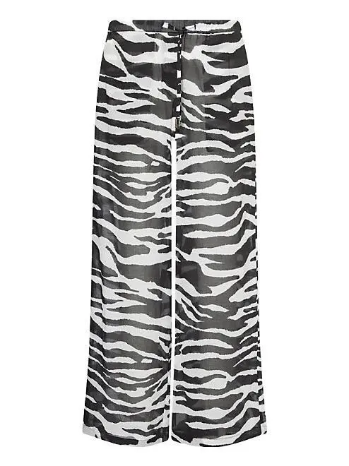 Attico Zebra Drawstring Cotton-poplin Trousers - White