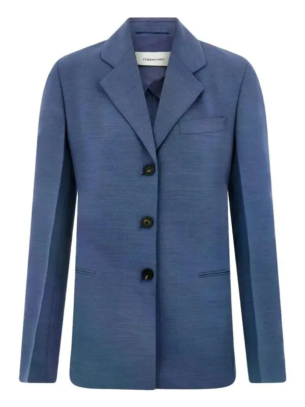 FERRAGAMO Single-breasted Blazer - Blue
