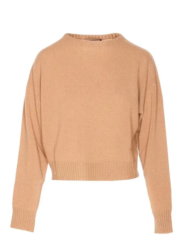 TWINSET Sweater With Back Logo - Beige