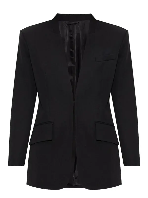 Attico Single-breasted Virgin Wool Blazer - Black