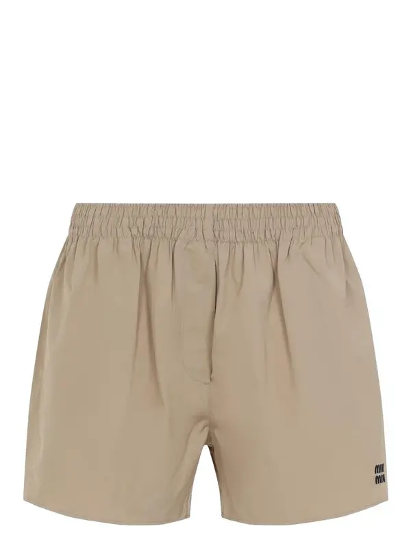 Miu Miu Khaki Cotton Shorts - Green