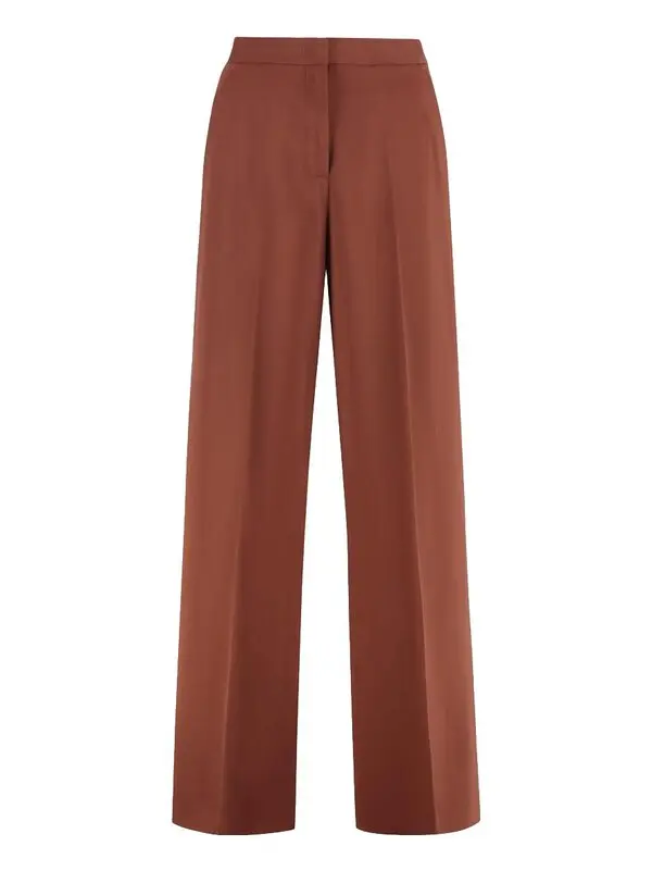 Pinko Pergamino High-waist Wide-leg Trousers - Brown
