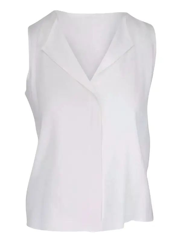 PETER COHEN Asymmetric-collar Sleeveless Top - White