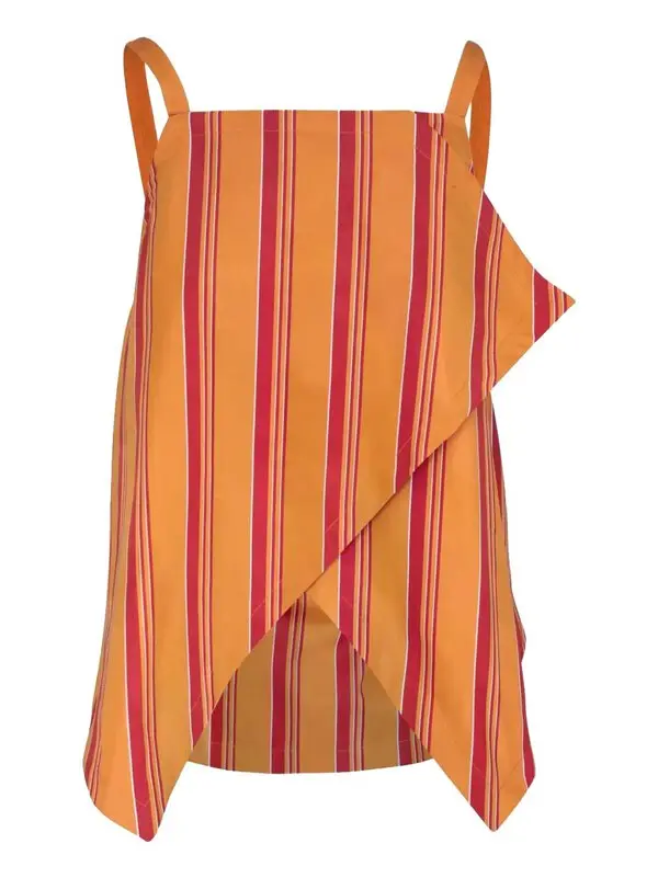 ODEEH Asymmetric Striped Top - Orange