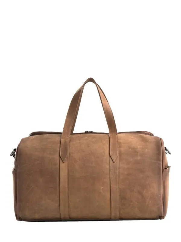 VELEZ Top-grain Leather Garment Bag With Shoe Compartment - Brown
