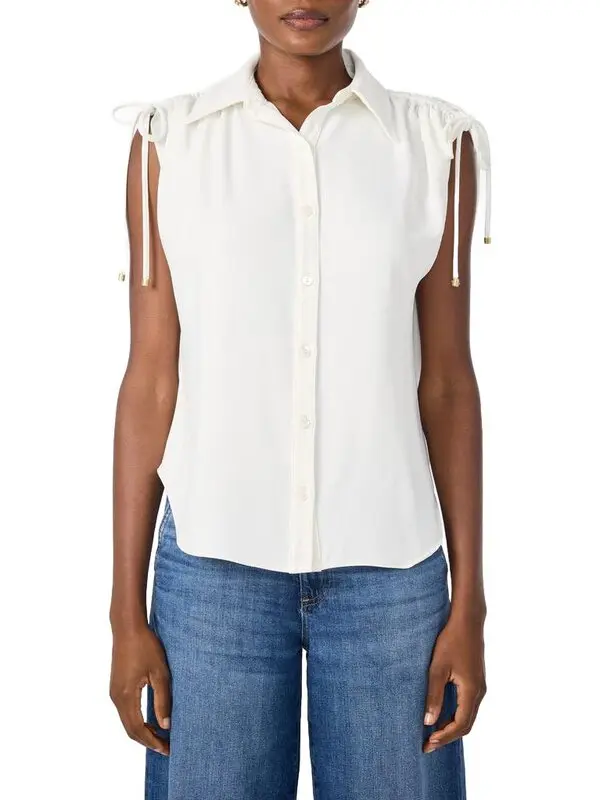 Trina Turk Saint Tropez Button-up Top - Whitewash