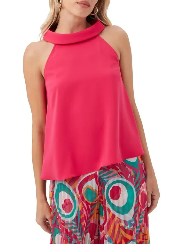 Trina Turk Halter Neck Relaxed Top - Cannes Coral