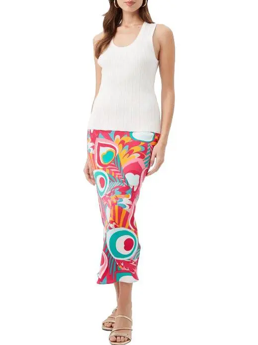 Trina Turk Printed Midi Slip Skirt - Multi