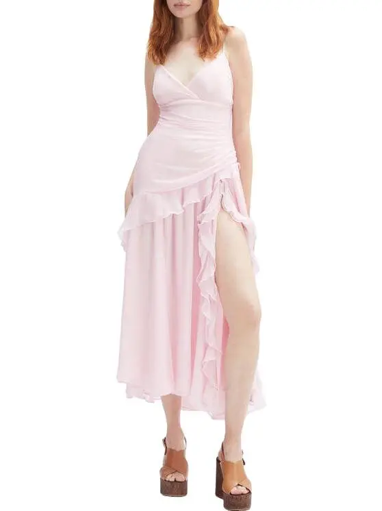 Bardot Yvanna Ruffle Maxi Dress - Soft Pink