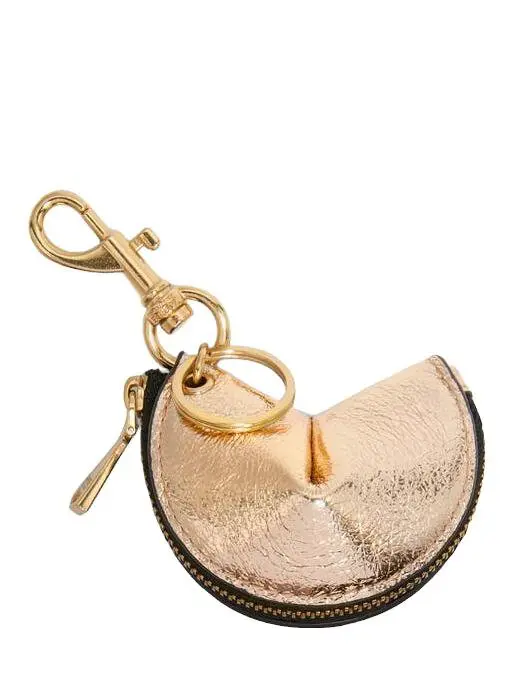 AIMEE Fortune Cookie Bag Charm - Crinkled Gold