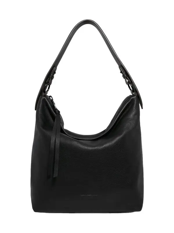 AIMEE Ava Leather Hobo Bag - Black