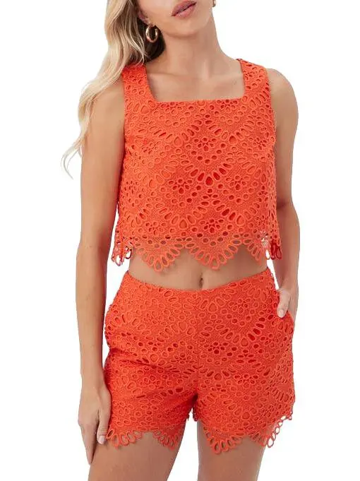 Trina Turk Albi Lace Crop Top - Marseille Mandarin