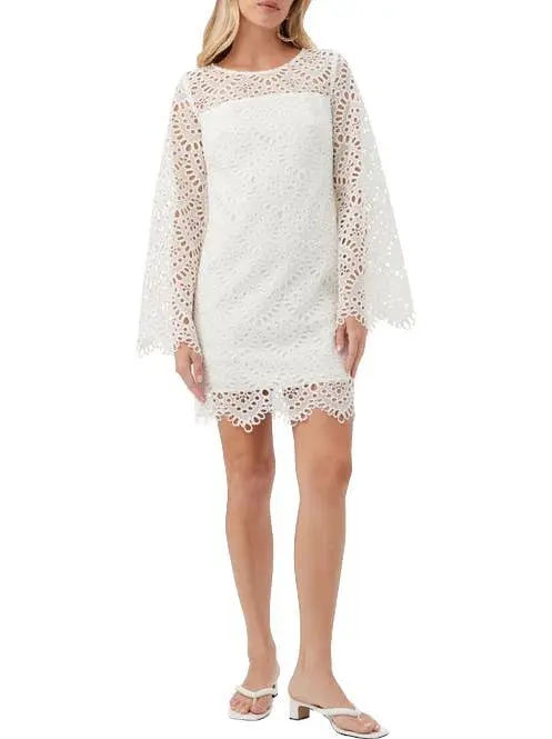 Trina Turk Arles Lace Shift Dress - Whitewash