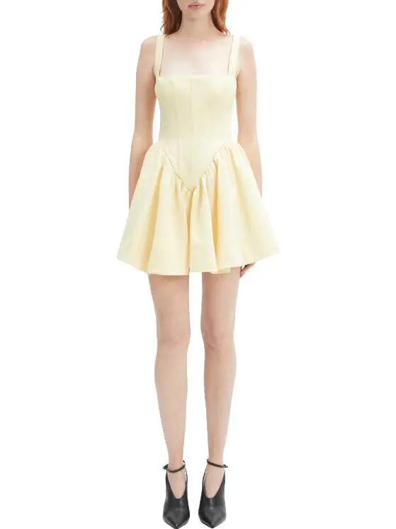 Bardot Larson Corset Fit & Flare Minidress - Canary Yellow