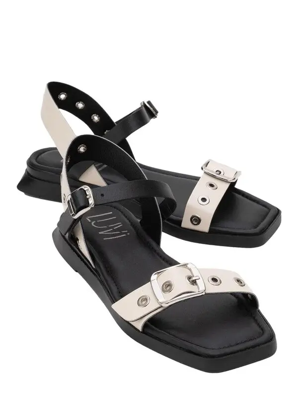 FOREVER & ALWAYS SHOES Mozes Leather Sandals - Beige Leather