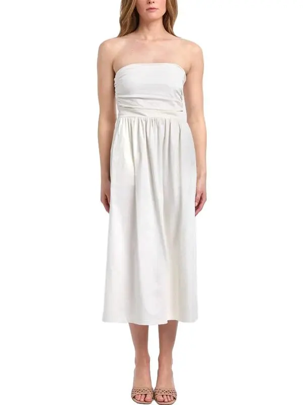 CAPSULE 132 Ruched Drape Dress - White