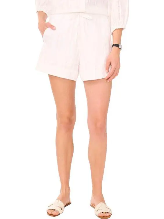 Halogen Textured Cotton Shorts - Bright White
