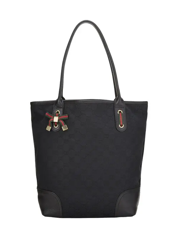 Gucci Gg Canvas Princy Vertical Tote - Black