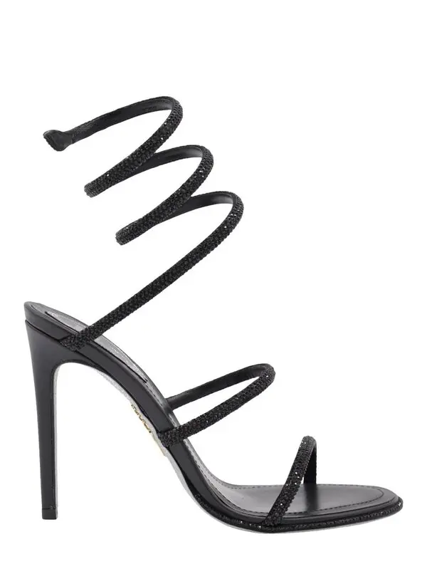 Rene Caovilla Embellished Spiral High Heel Sandals - Black 1