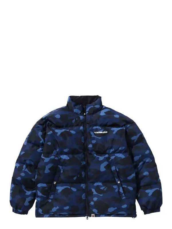 A BATHING APE Color Camo Reversible Down Jacket - Blue