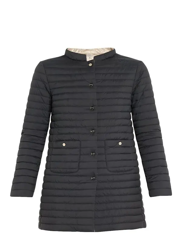 Herno Reversible A-shape Quilted Down Jacket - Navy Champagne