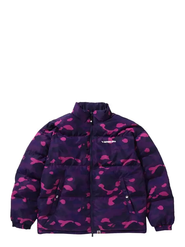 A BATHING APE Color Camo Reversible Down Jacket - Purple