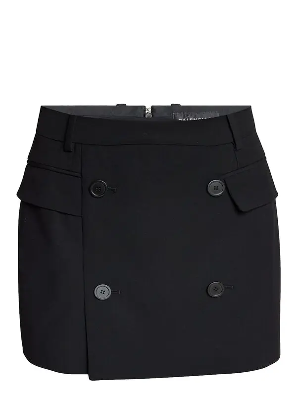 Balenciaga Tailored Double-breasted Mini Skirt - Black