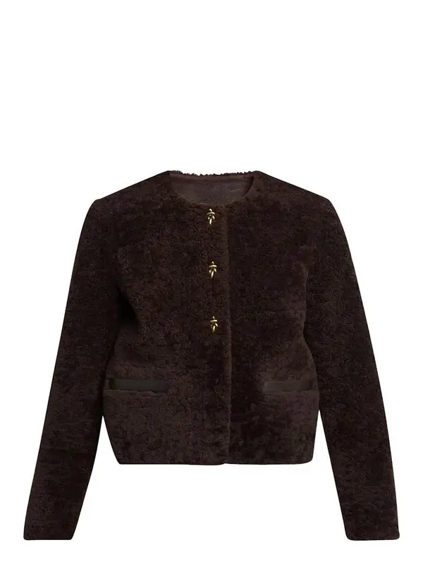 Moncler Epernon Faux Fur Jacket - Brown