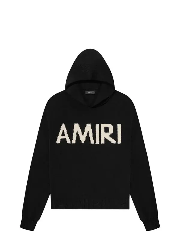 Amiri Logo Eyelash Hoodie - Black