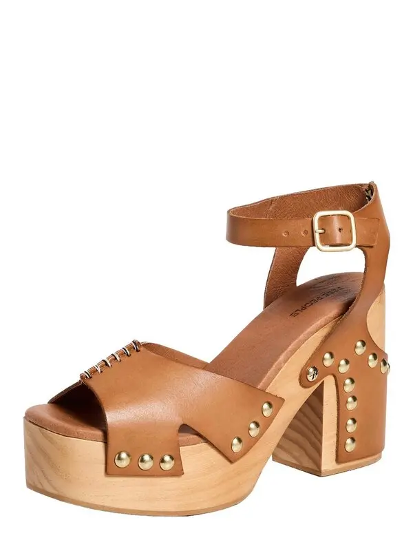 Free People Cecily Clog Platform Sandals - Tan