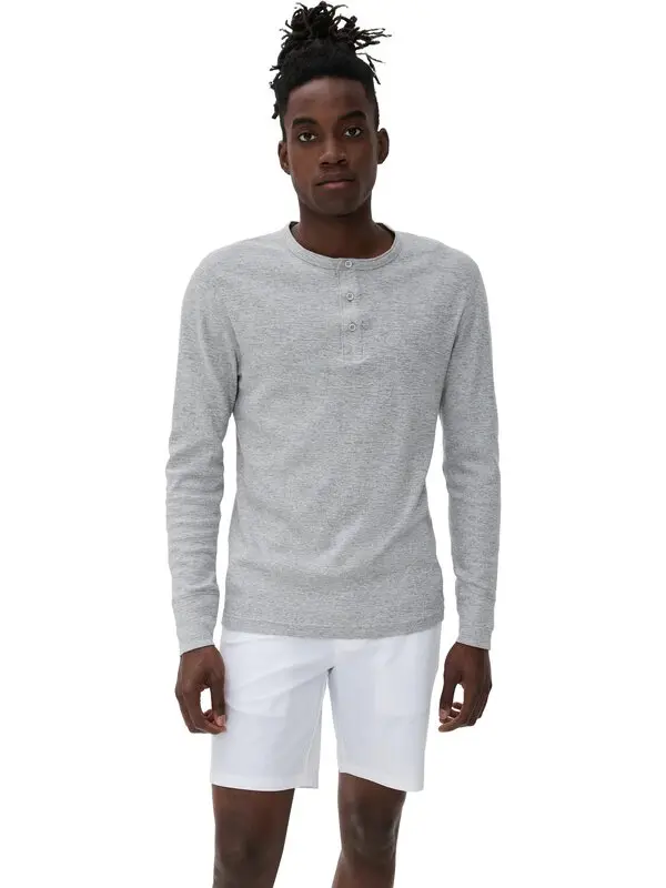 Reigning Champ 1x1 Slub Slim Henley - Hgrey