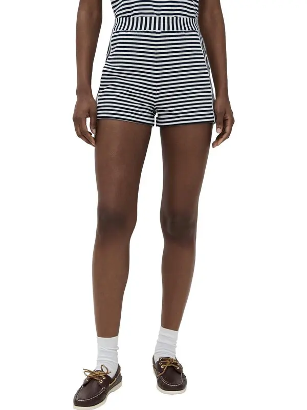 ALIGNE Omari Stripe Shorts - Navy & White