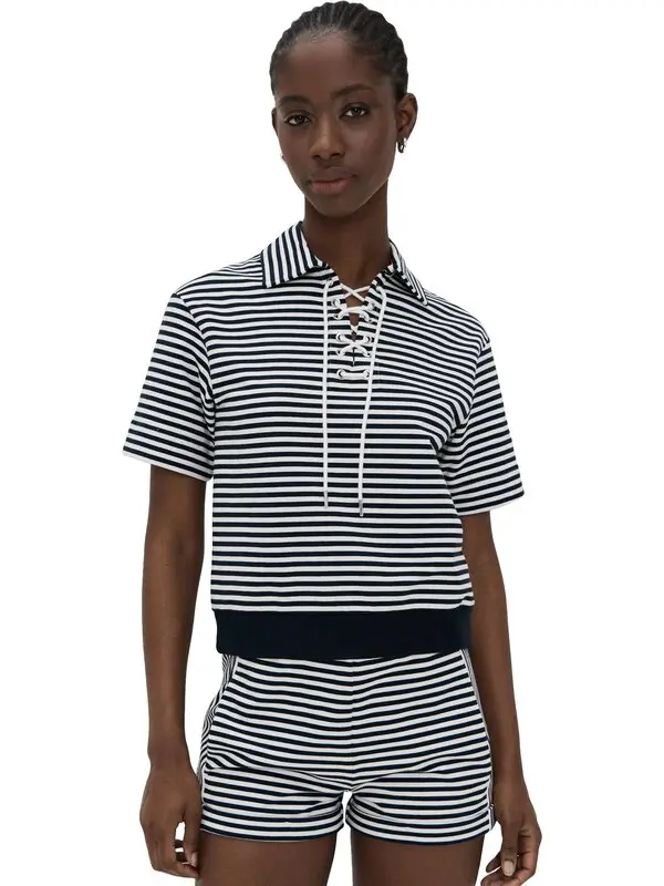 ALIGNE Arlo Stripe Top - Navy & White