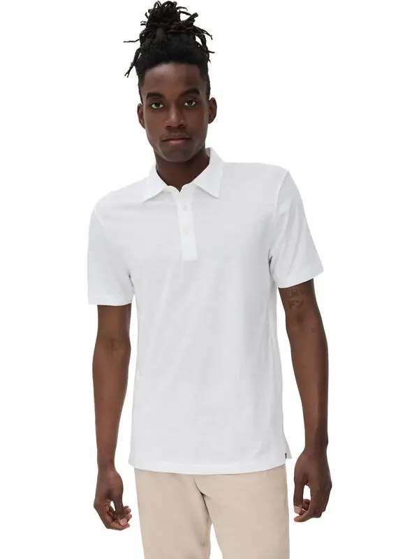 Faherty Brand Sunwashed T-shirt Polo - White