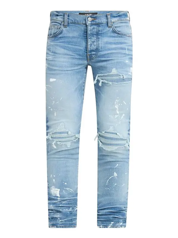 Amiri Mx1 Destroyed Skinny Painter Jeans - Faded Indigo