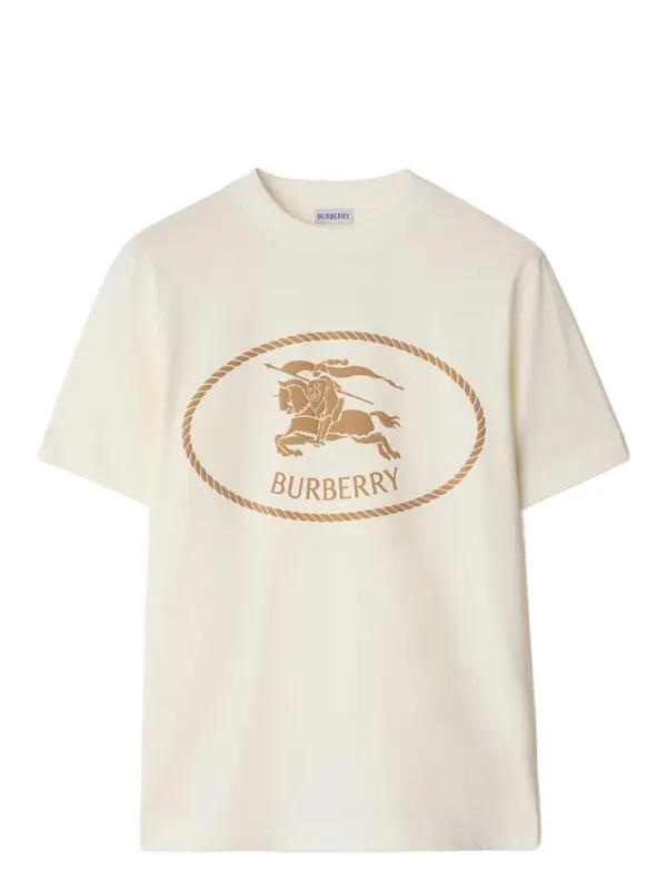 Burberry Knight Stamp Cotton T-shirt - Chalk White