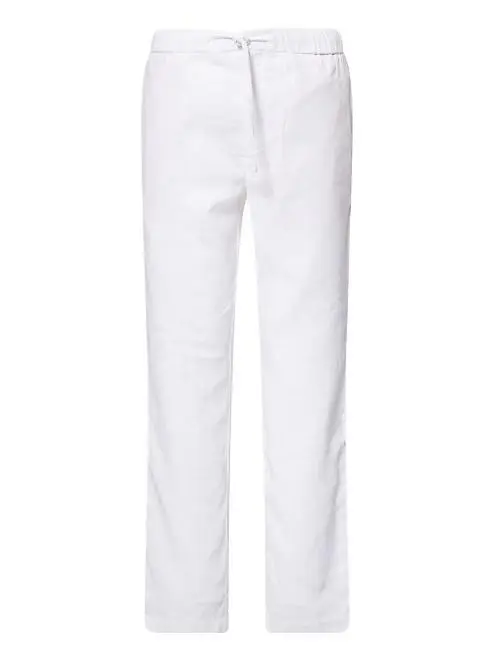 Frescobol Carioca Oscar Tapered-leg Linen And Cotton-blend Chino Trousers - White
