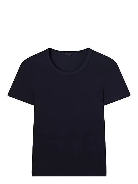 JOSEPH Jersey Rib Round-neck Stretch-cotton T-shirt - Navy